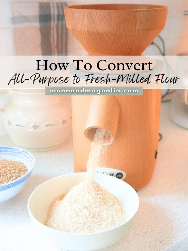 How To Convert All-Purpose to Fresh-Milled Flour - moon + magnolia