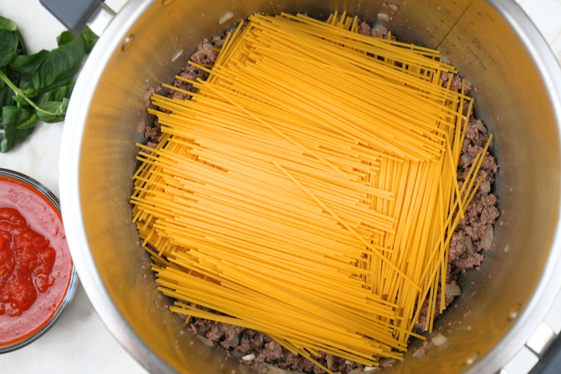 Easy Instant Pot Spaghetti with Meat Sauce Recipe - moon + magnolia