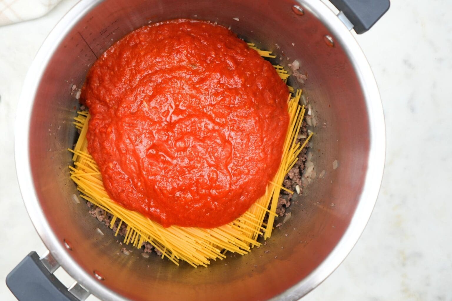 Easy Instant Pot Spaghetti with Meat Sauce Recipe - moon + magnolia