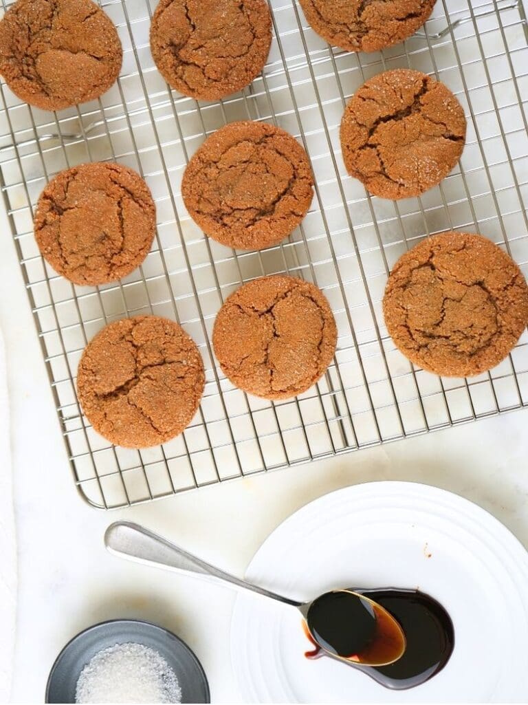 Chewy Sourdough Ginger Molasses Cookies - moon + magnolia